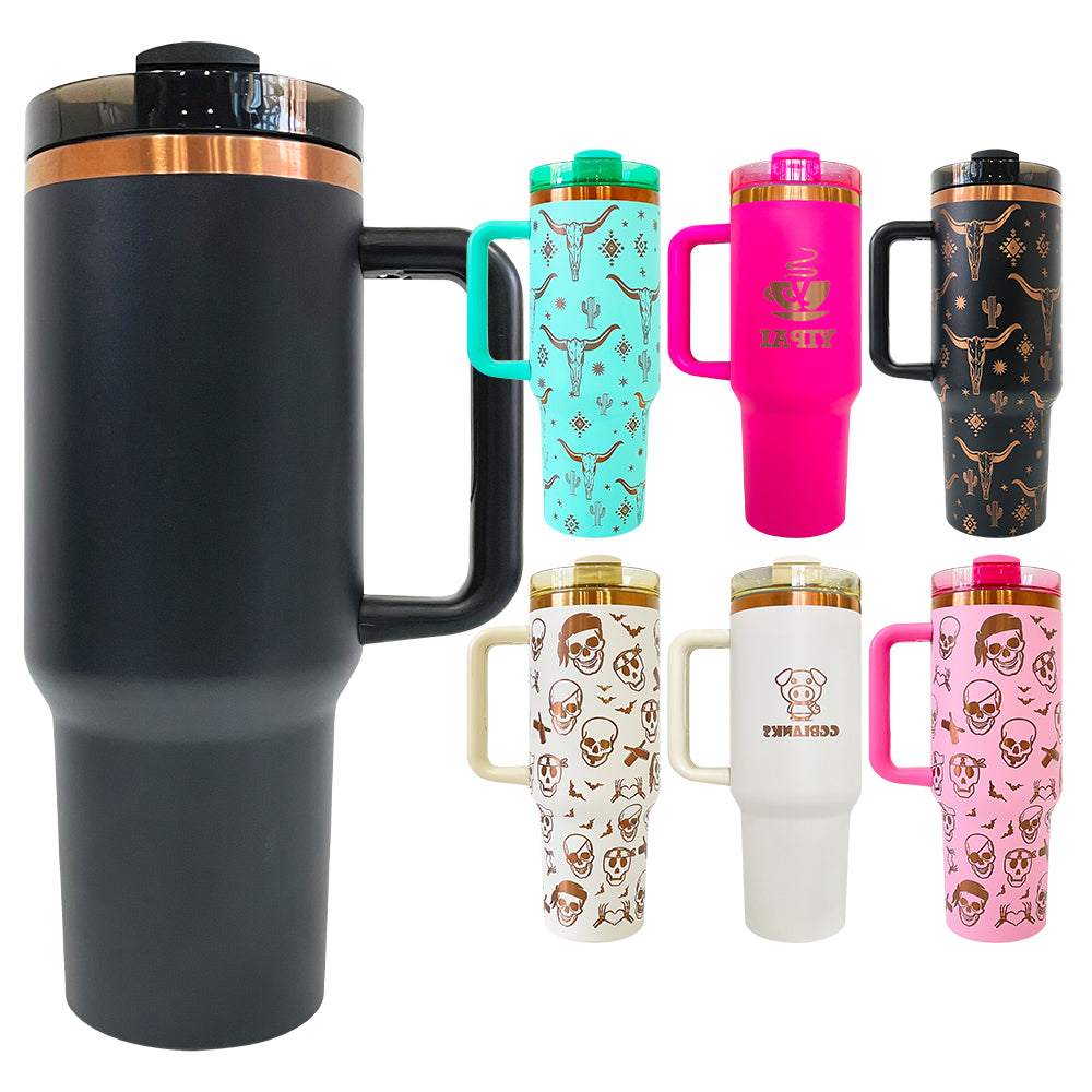 40oz H2.0 Stanley Style Magnolia Copper Plated Quencher Tumbler For La ...